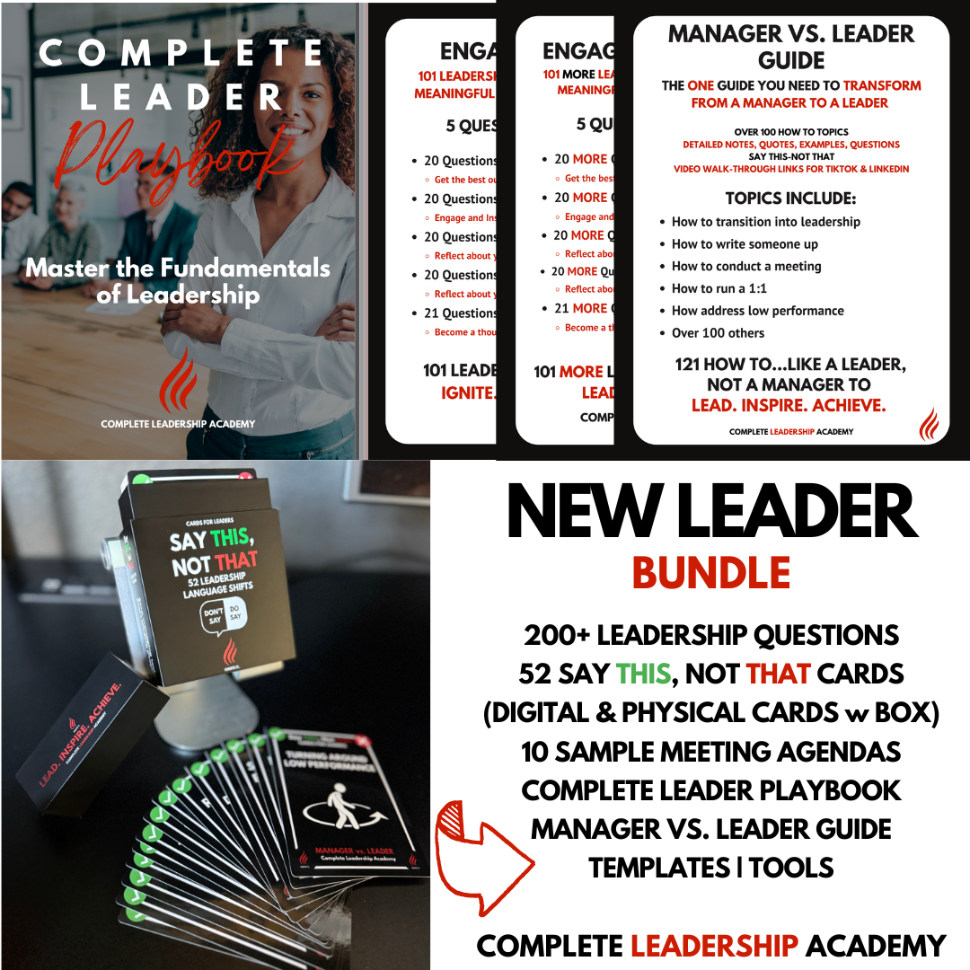 MANAGER VS. LEADER: Say THIS, Not THAT Cards Box - Order Now – Complete ...